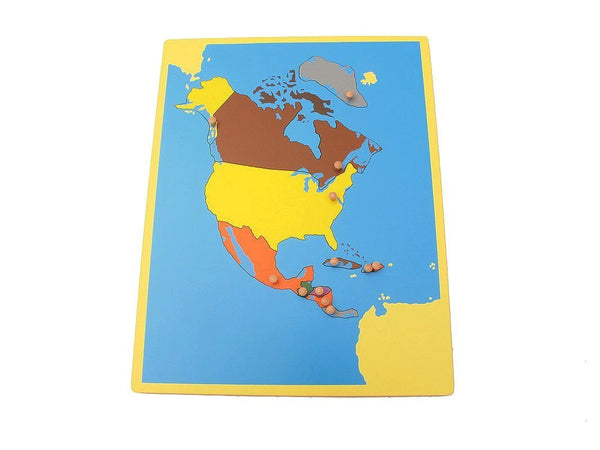 Montessori Material Small Board Map of North America – Pink Montessori