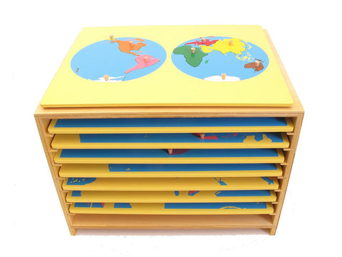 Montessori Material Small Board Map Cabinet for 8 Board Maps – Pink ...