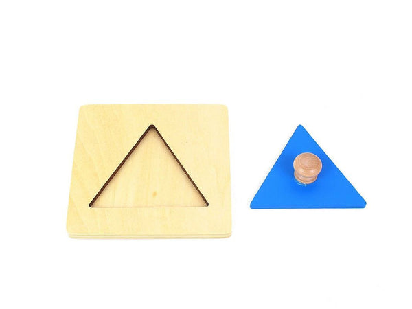 Montessori Material Triangle Puzzle with Large Knob – Pink Montessori