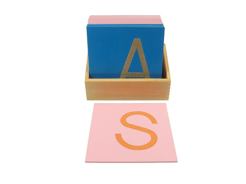 Montessori Material Sandpaper Letters Capital Case Print – Pink Montessori
