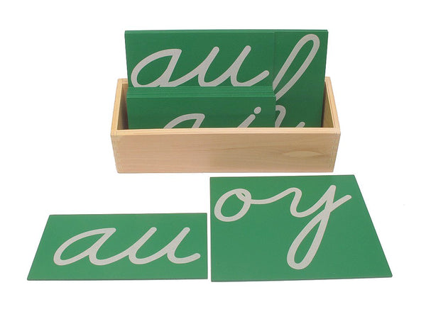 Montessori Material Sandpaper Double Letters Cursive – Pink Montessori